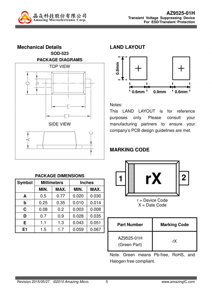 AZ9525-01H technical document page 5