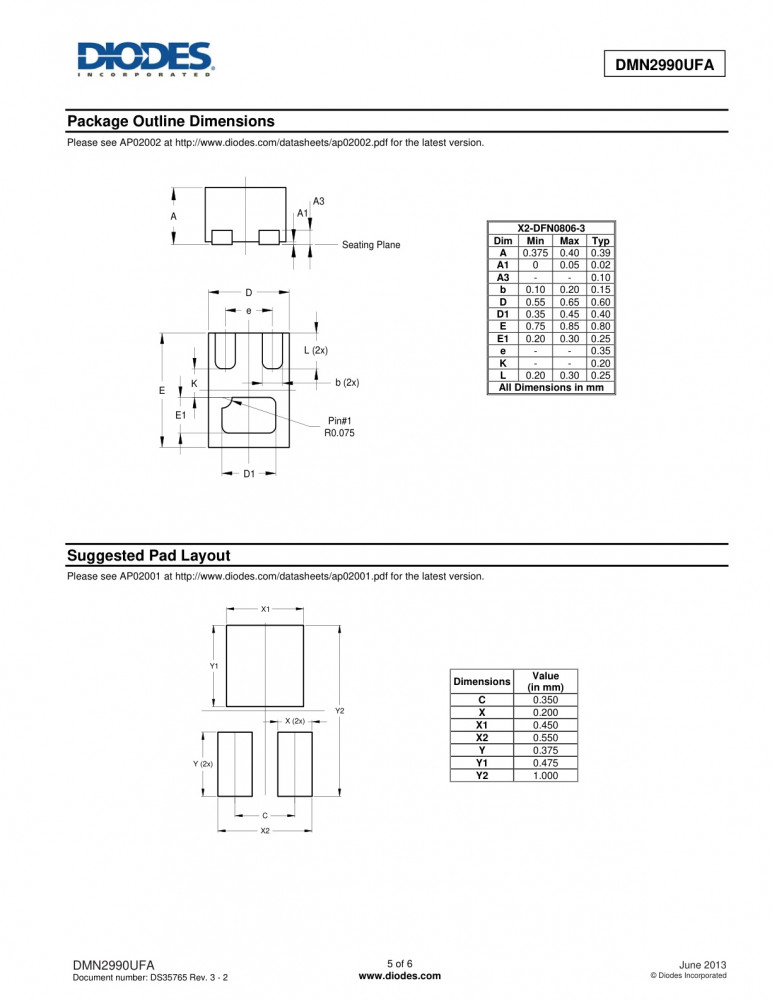 DMN2990UFA-7B technical document page 5