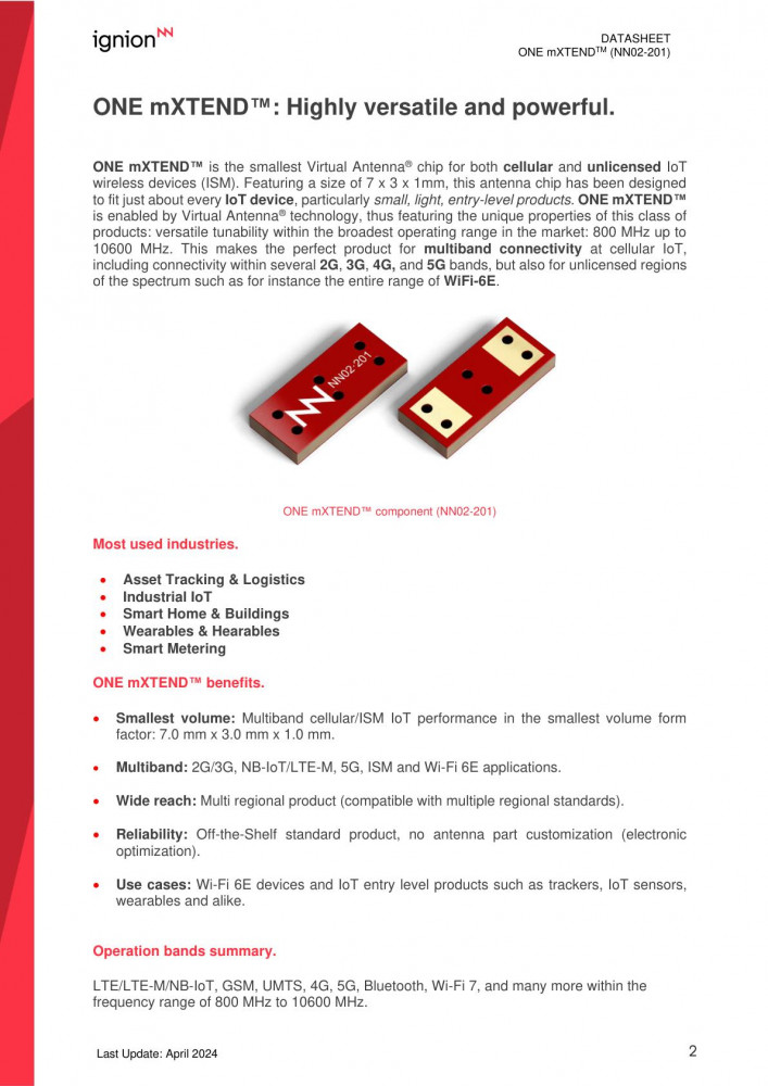 ONE mXTEND technical document page 2