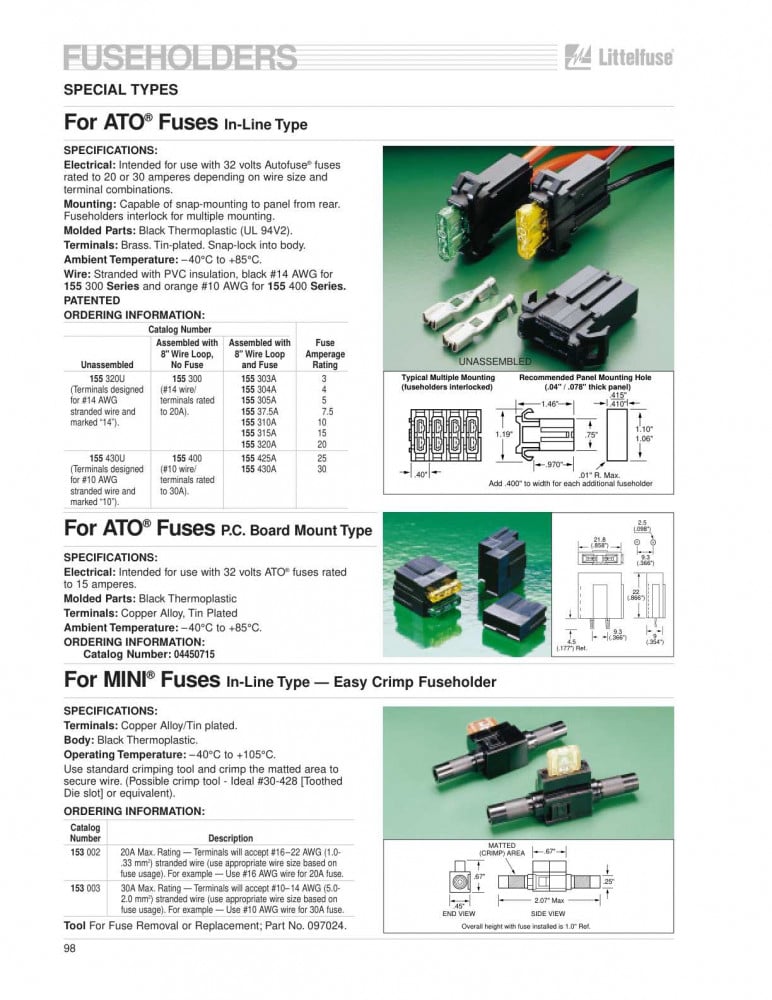 Littelfuse fuseholder documentation page 1