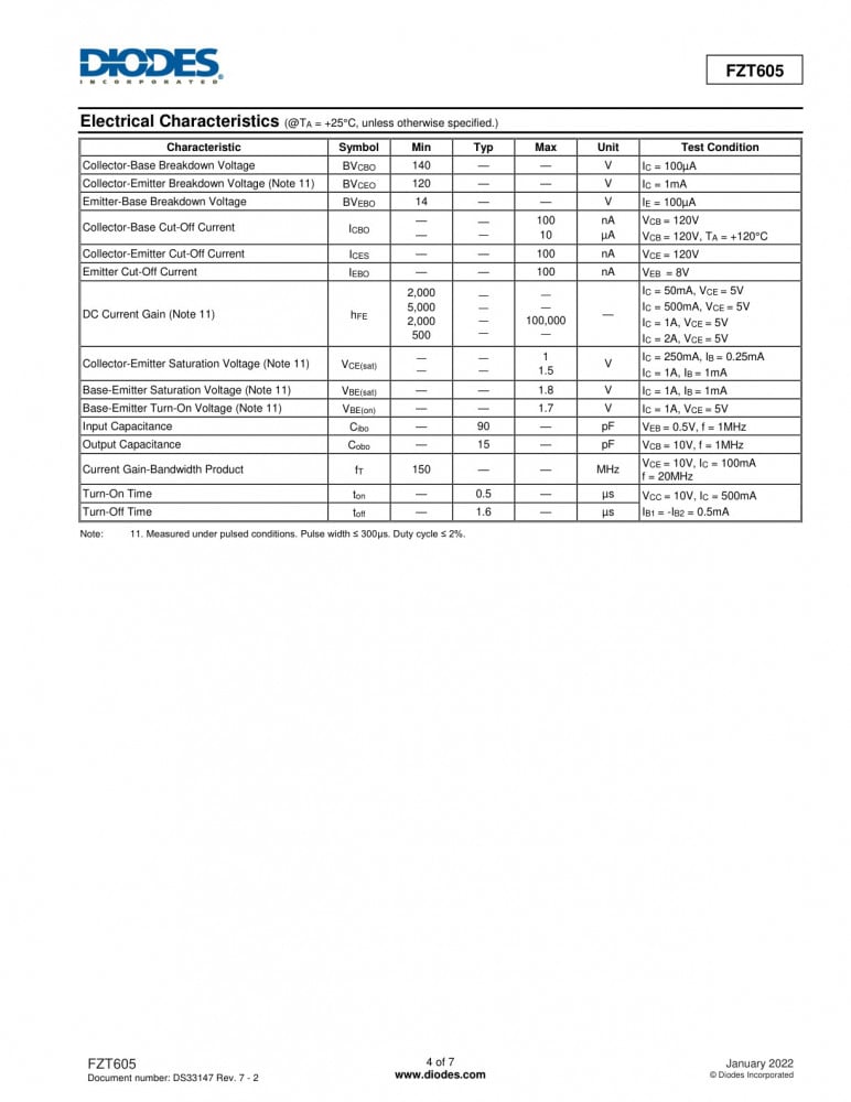 FZT605TA datasheet page 4