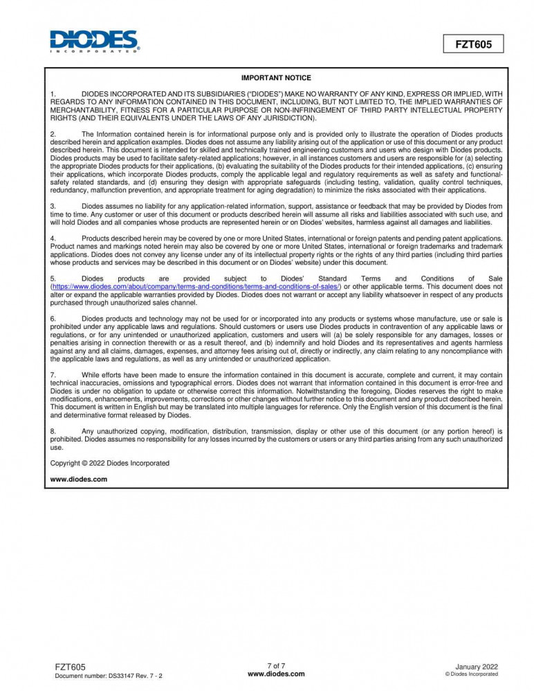 FZT605TA datasheet page 7