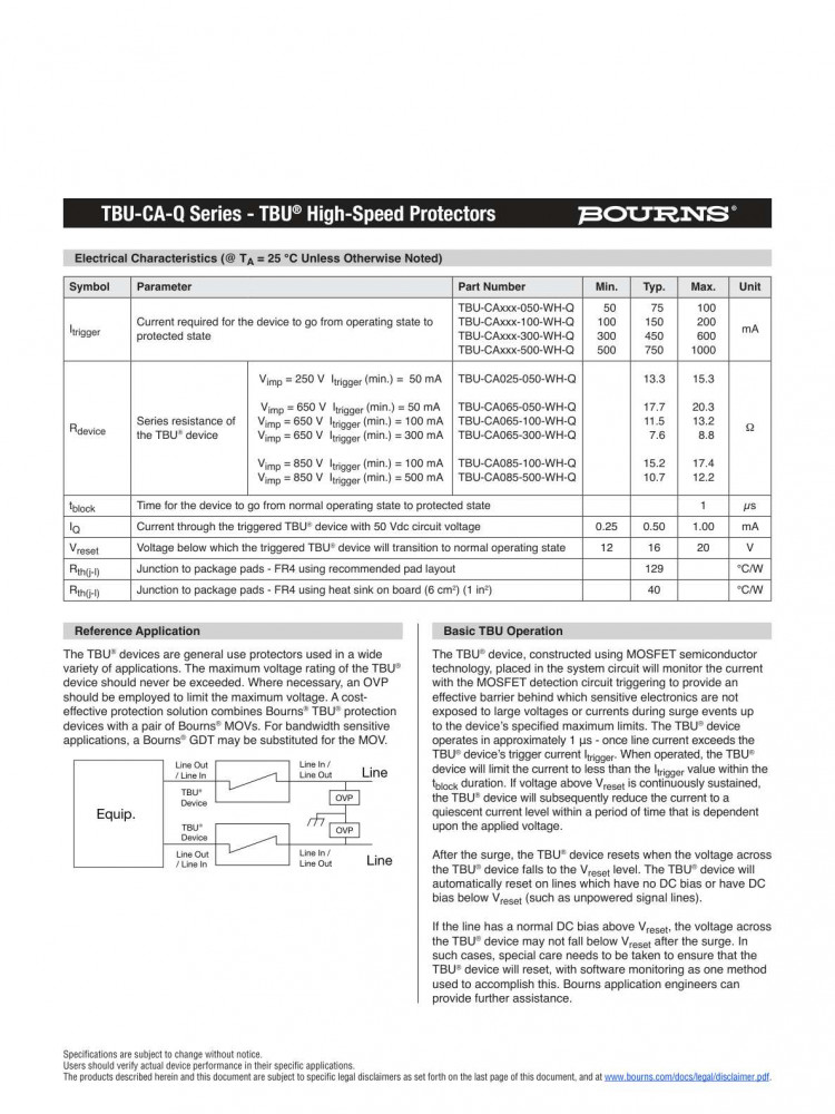 BOURNS TBU-CA-Q datasheet page 2