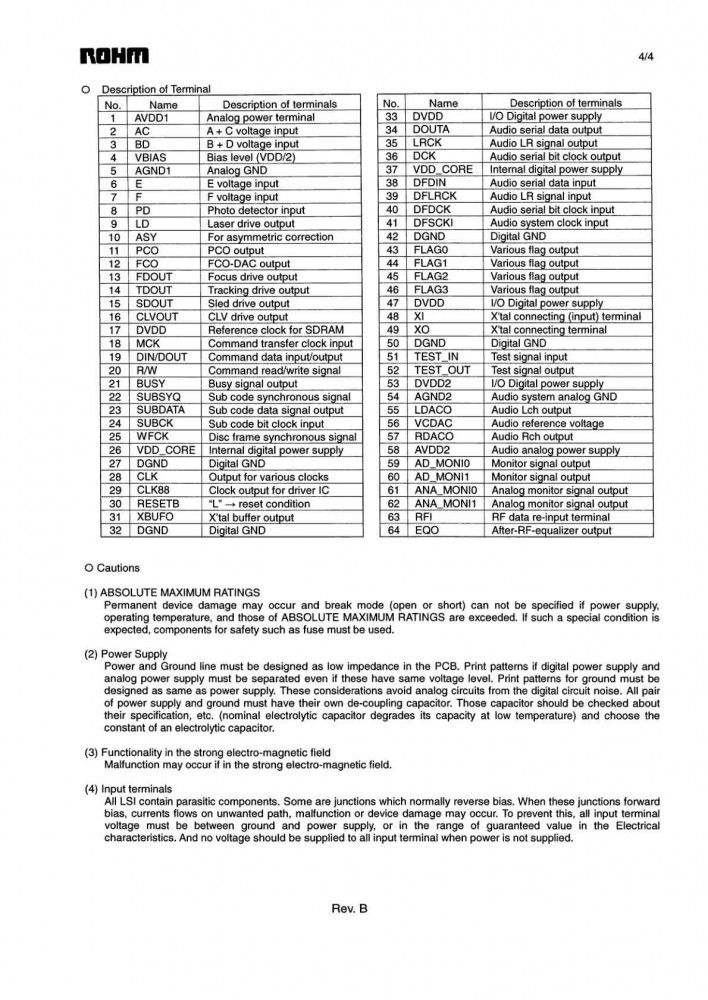 BU9543KV-E2 datasheet page 4