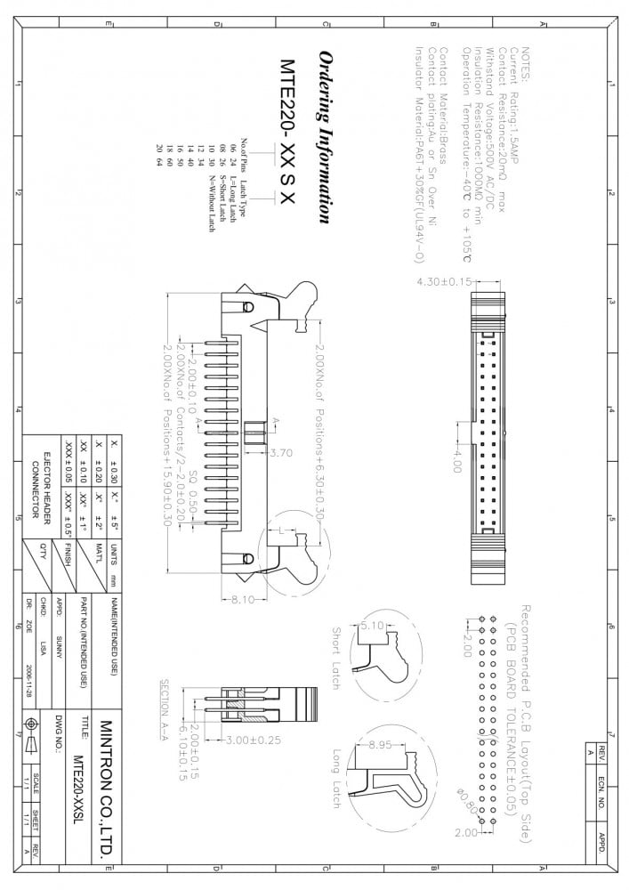 MTE220-20SS technical document preview