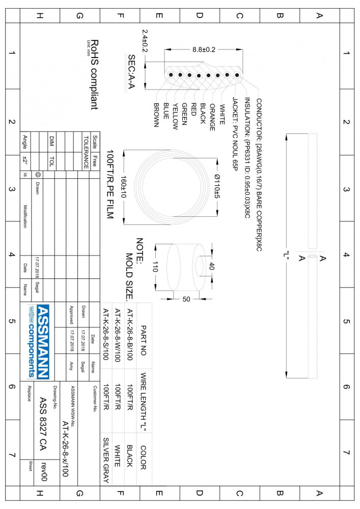 AT-K-26-8-S/100 technical drawing page