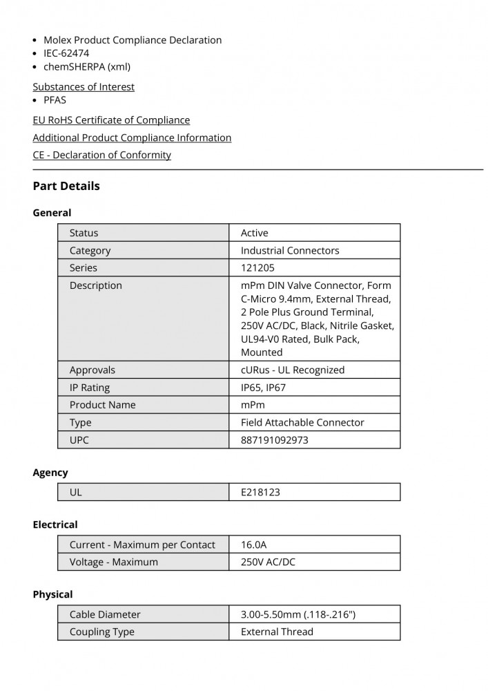 DIN valve connector technical specification page 2
