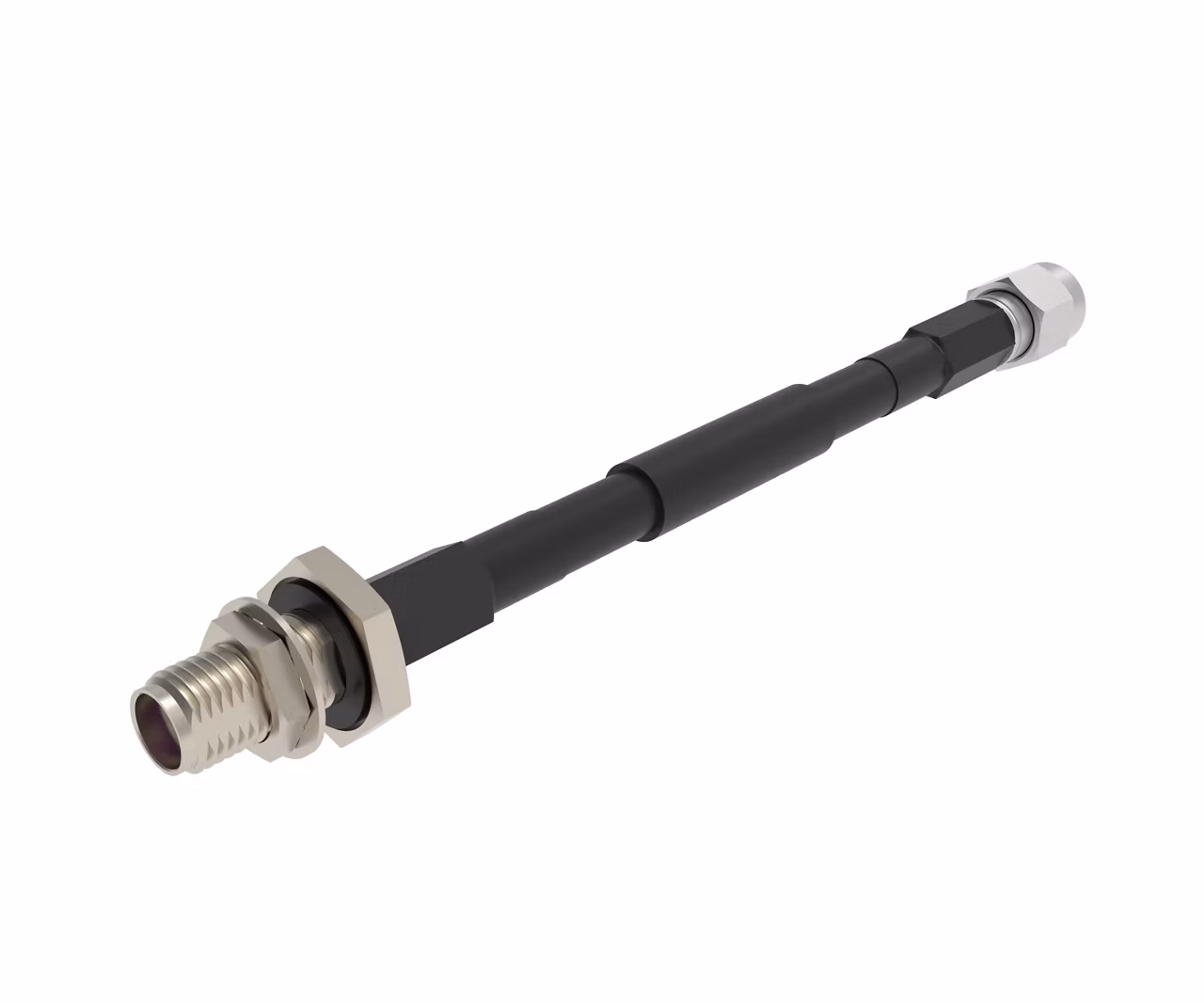 SMA Straight Bulkhead Jack to SMA Right-Angle Plug on RG-316 Double Shielded Cable, 152.40mm Length, 50 Ohms