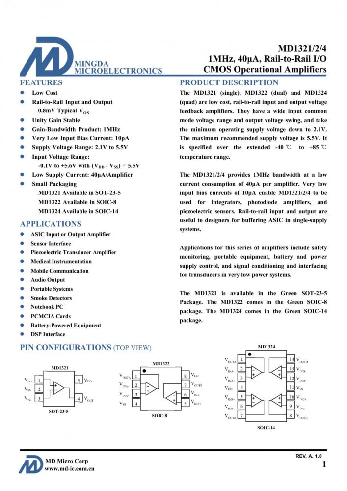 MD1324 datasheet page 1