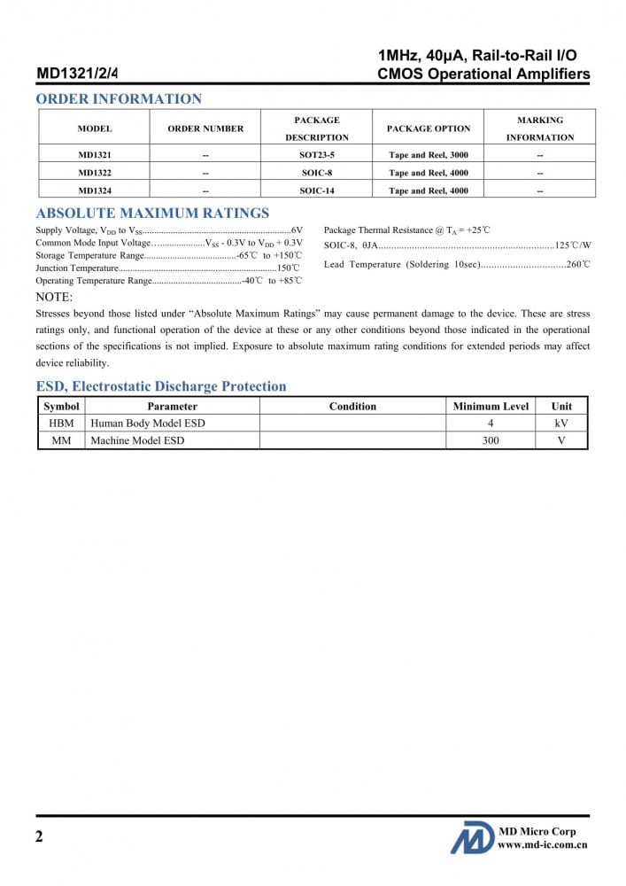 MD1324 datasheet page 2