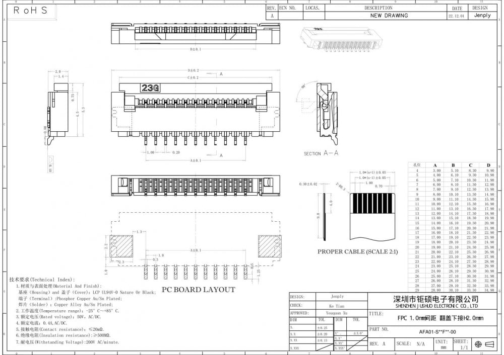 JUSHUO AFA01-S18FCA-00 technical drawing