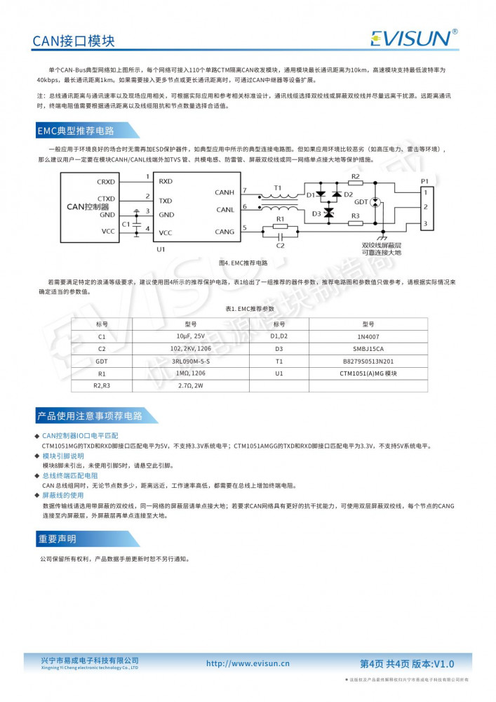 CTM1051AMG datasheet page 4