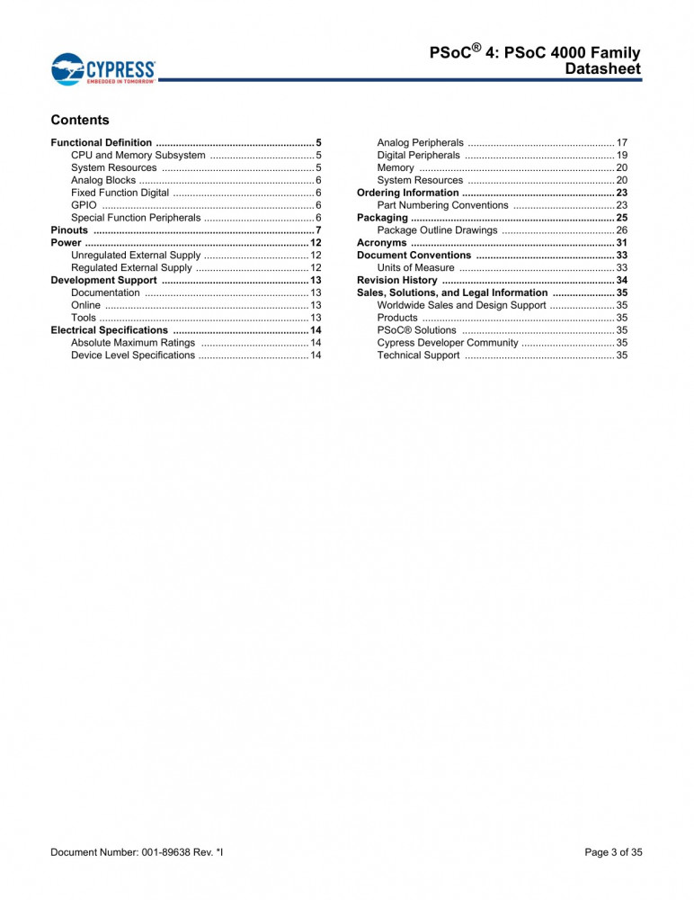 CY8C4014LQI-421T document page 3