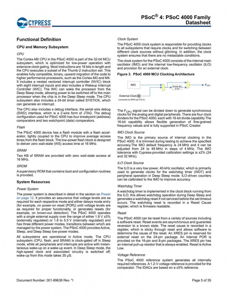 CY8C4014LQI-421T document page 5