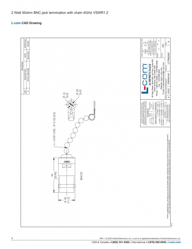 LCTR6254C mechanical drawing