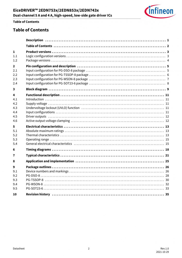 Datasheet page 2