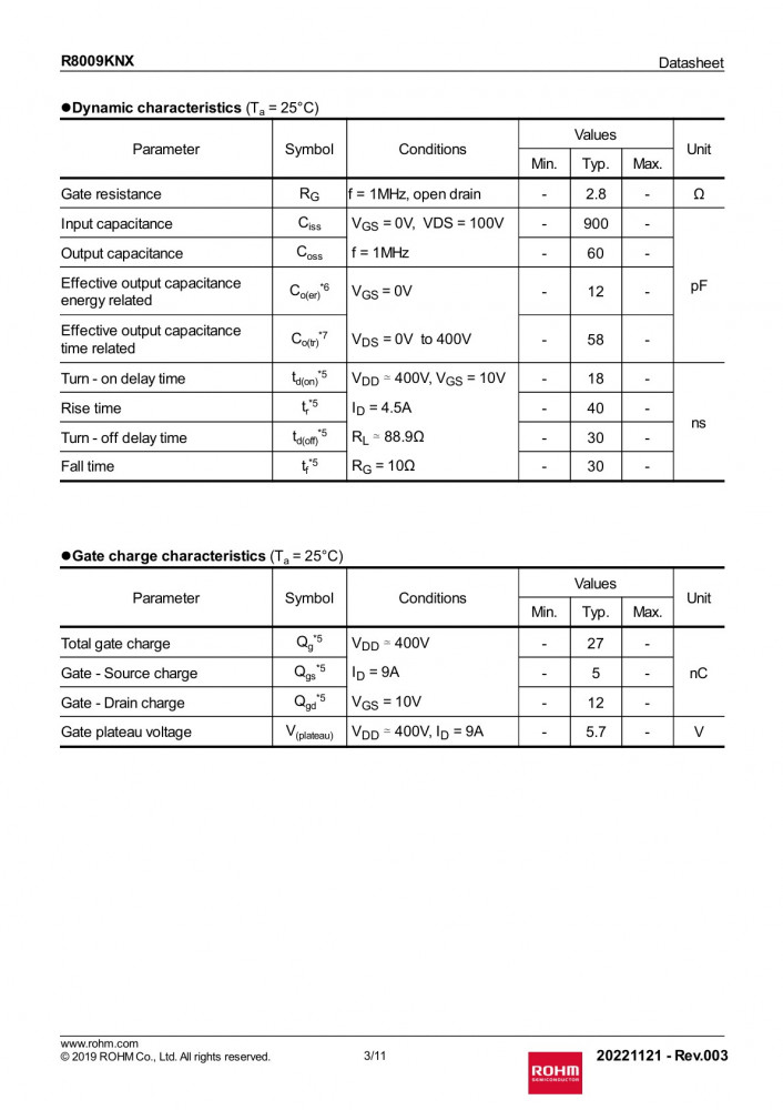 R8009KNXC7G datasheet page 3