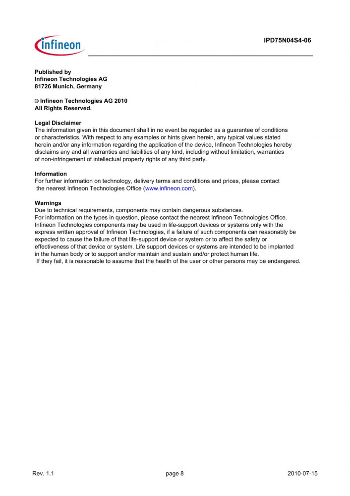 IPD75N04S4-06 datasheet page 8