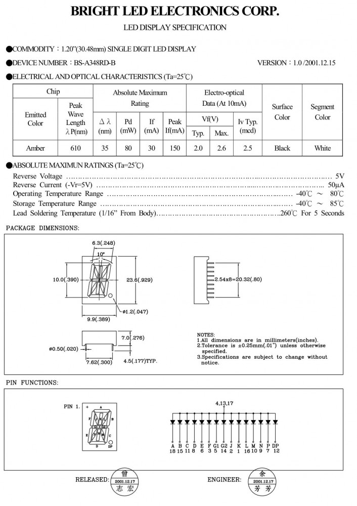 BS-A348RD-B datasheet page 1