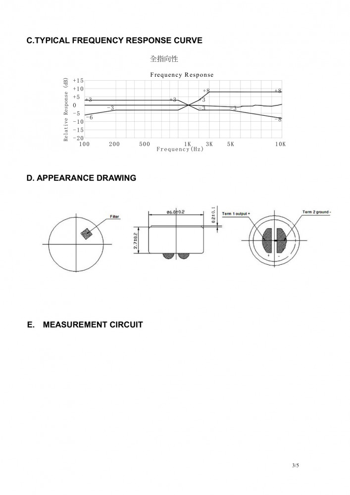 GMI6027-66DB frequency response and drawing