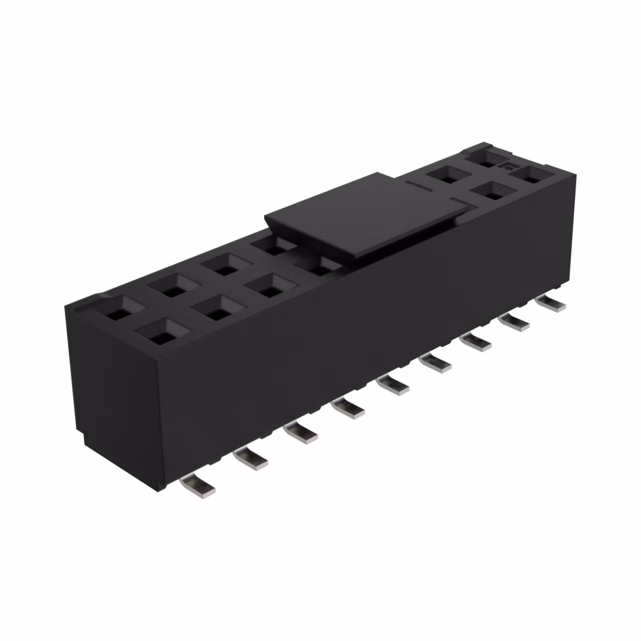 Milli-Grid Vertical Receptacle, 2.00mm Pitch, Dual Row, Surface Mount, Top/Bottom Entry, with Cap, Tube, 0.75µm Gold (Au) Plating, 18 Circuits, Lead-Free for sale