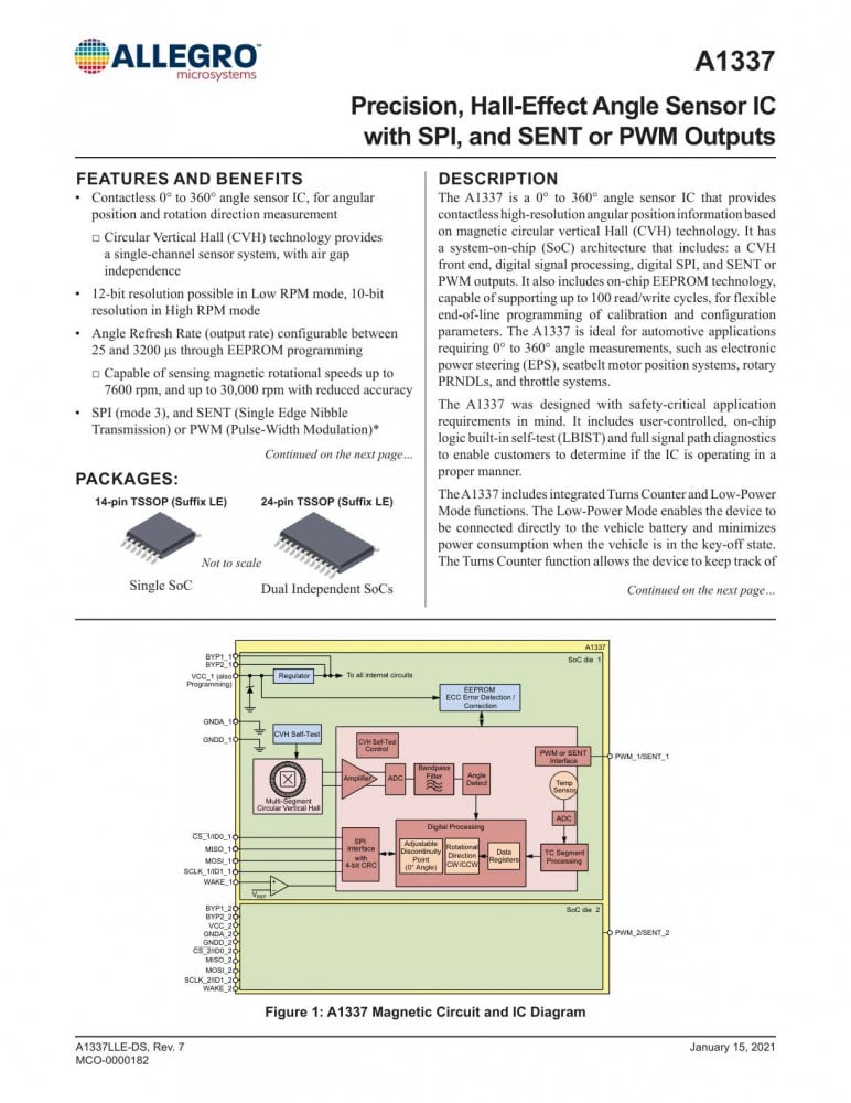A1337 datasheet page 1