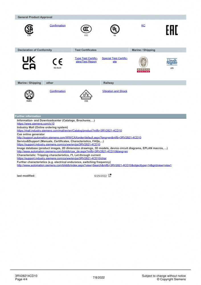 3RV28214CD10 technical document page 4