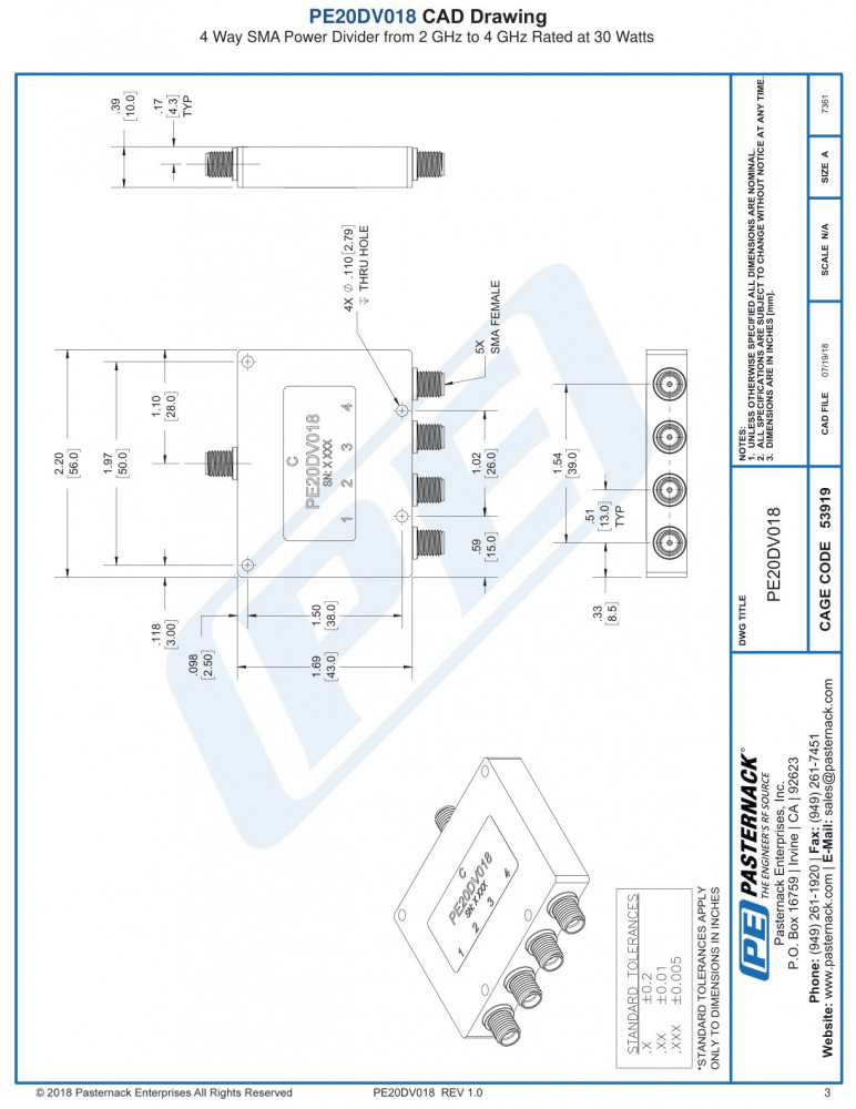 PE20DV018 technical document page 3