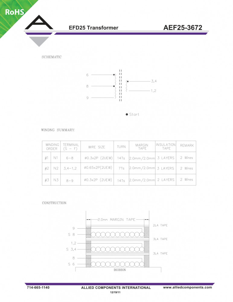 AEF25-3672 technical drawing page 2
