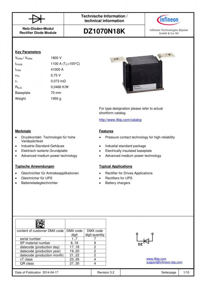 DZ1070N18K datasheet page 1