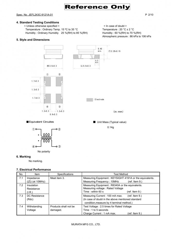 DLW5ATH111TQ2L specification page 2