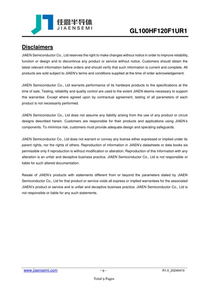GL100HF120F1UR1 datasheet page 9