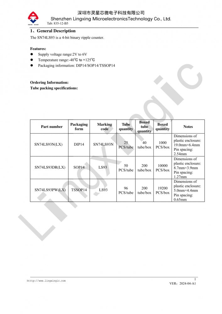 SN74LS93(LX) datasheet page 3