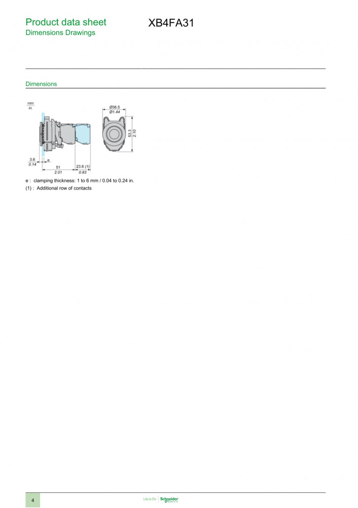XB4FA31 technical documentation page 4