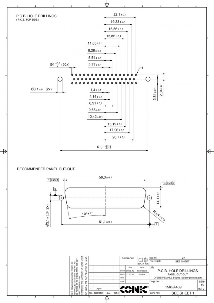 Conec 6STD50SAR99E20X product drawing, sheet 2