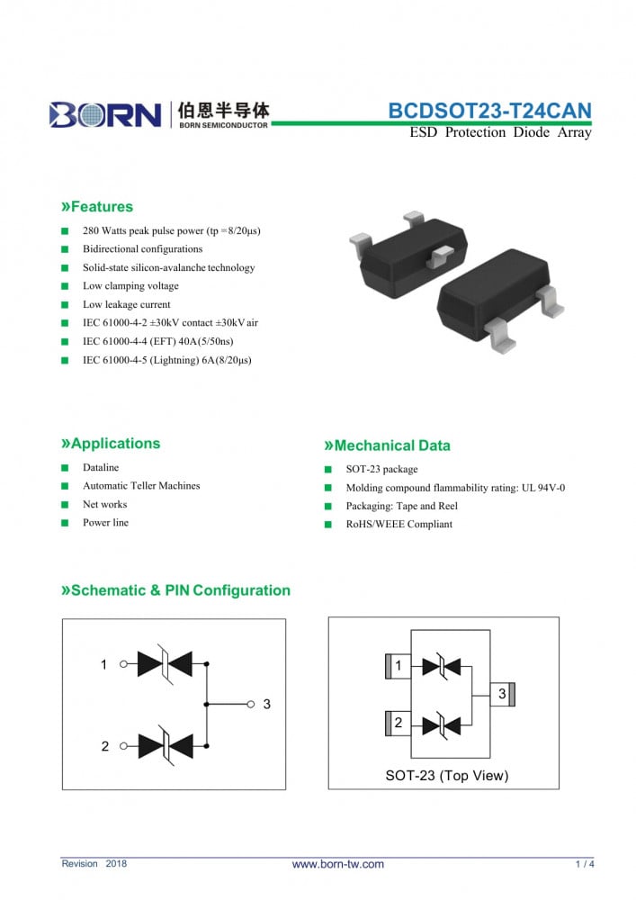 BCDSOT23-T24CAN datasheet page 1