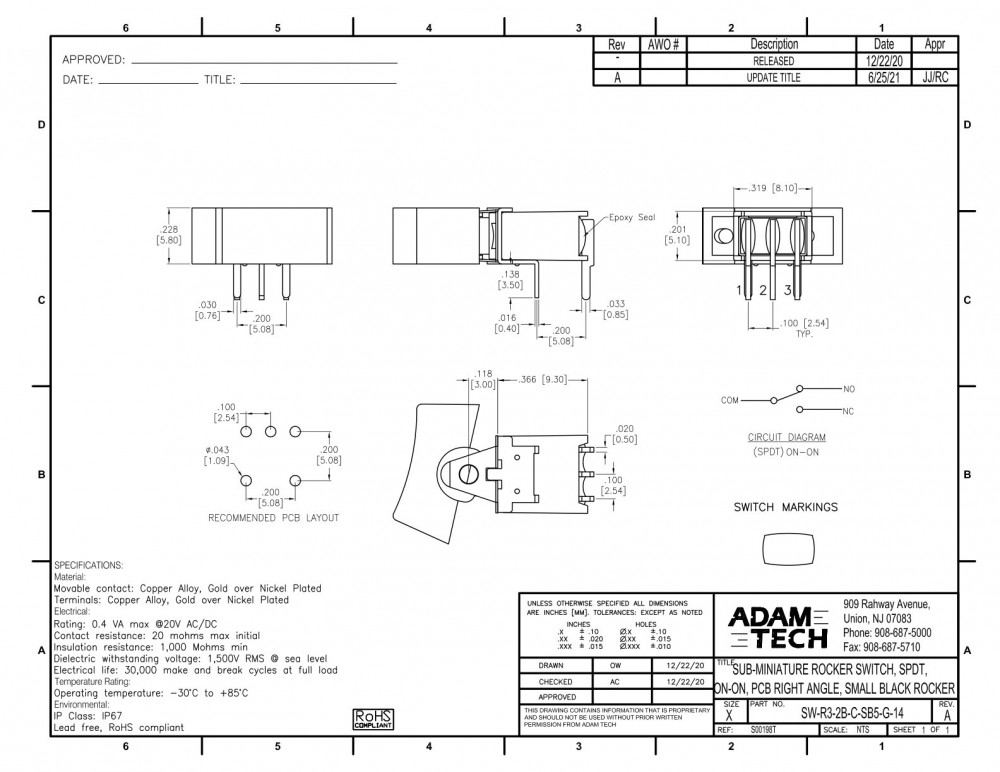 ADAM TECH SW-R3-2B-C-SB5-G-14 technical document