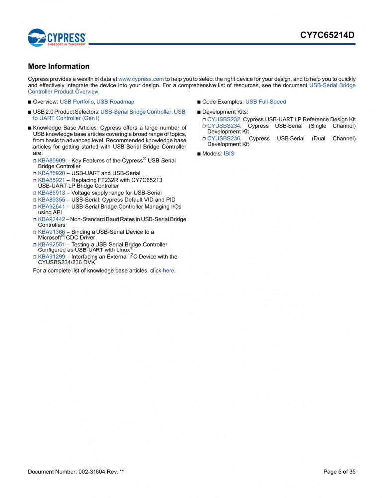 CY7C65214D document page 6