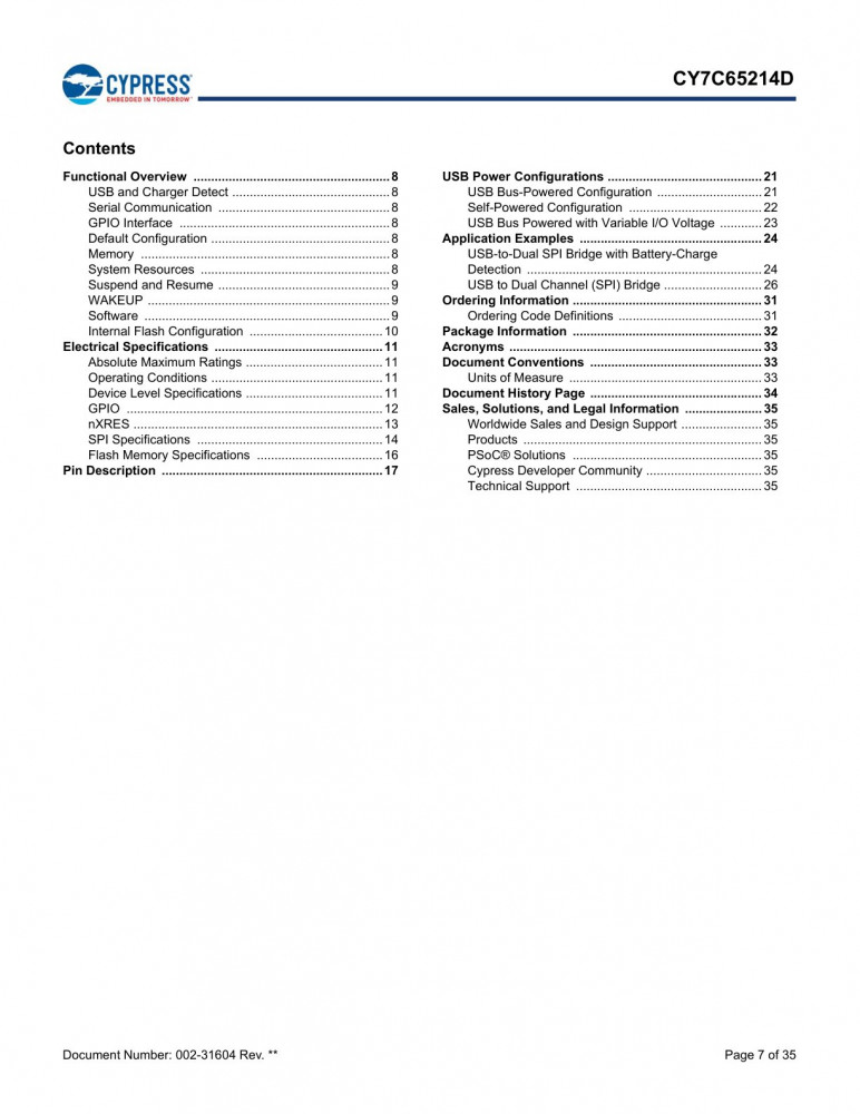 CY7C65214D document page 8