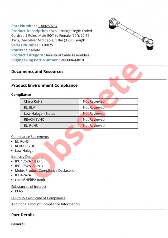MOLEX 1300250267 product document image 1