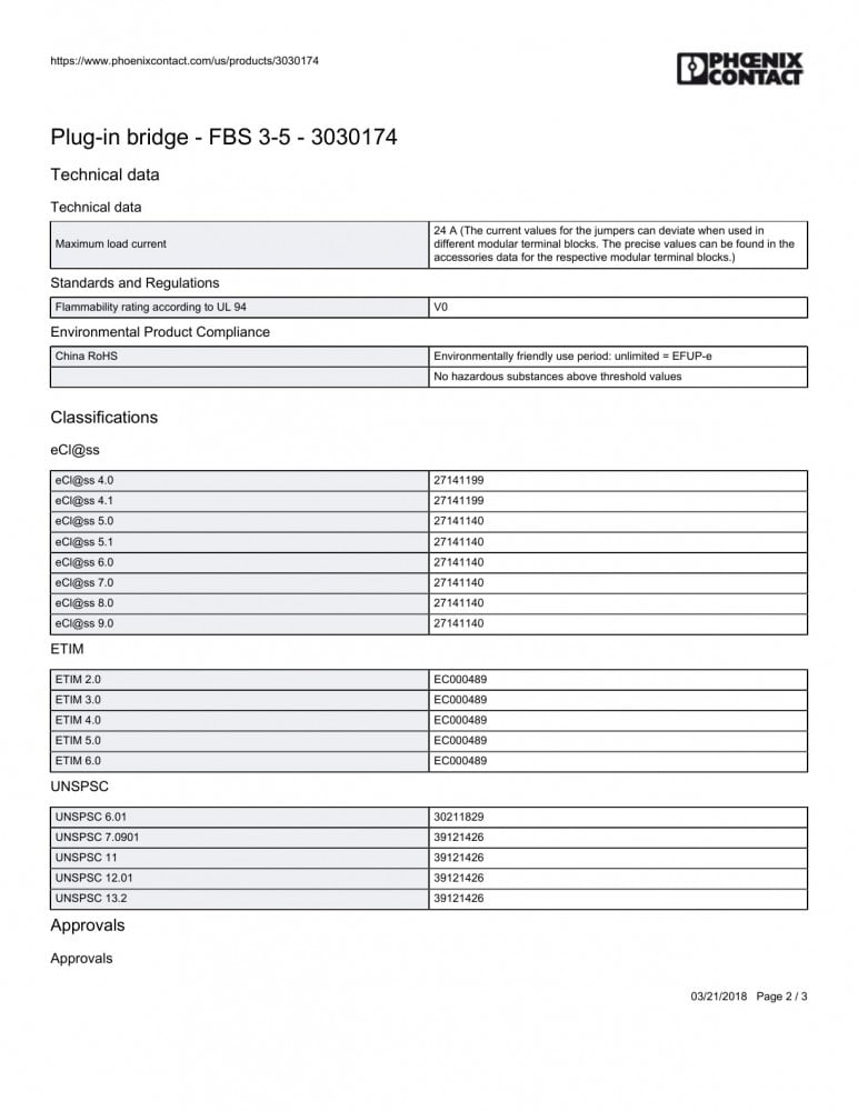 Phoenix Contact 3030174 technical document page 2