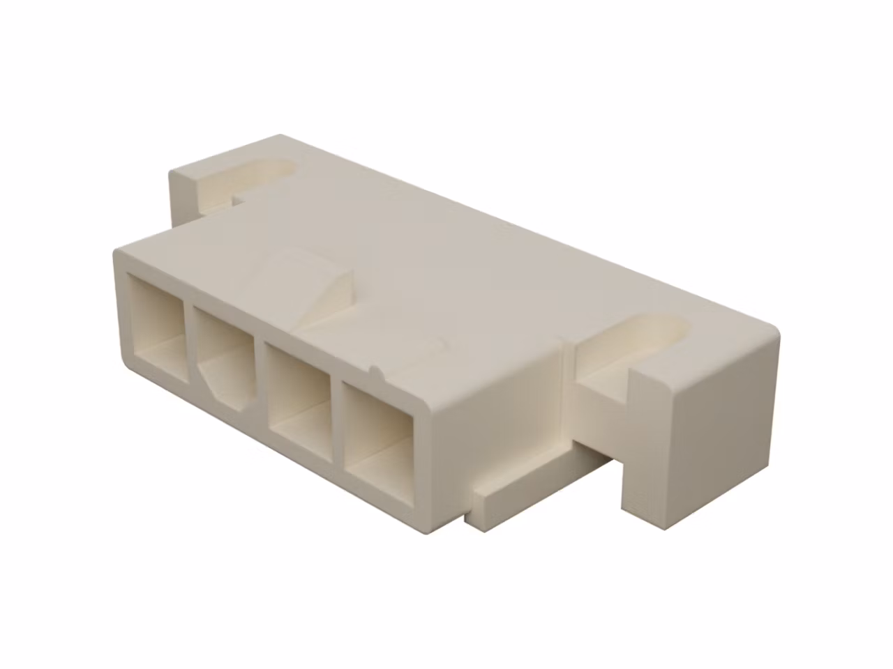 Mini-Fit Jr. Header, Single Row, Right-Angle, with PCB Mounting Flanges,  4 Circuits, PA Polyamide Nylon 6/6, 94V-0, Tin (Sn) Over Nickel (Ni) Plating for sale