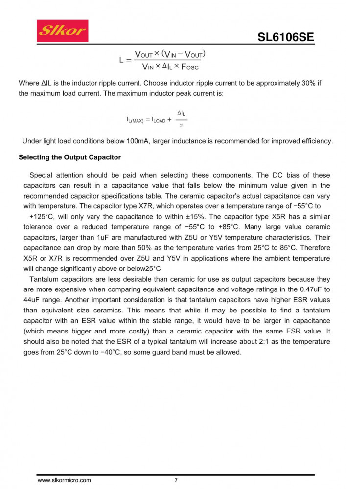 SL6106SE datasheet page 7