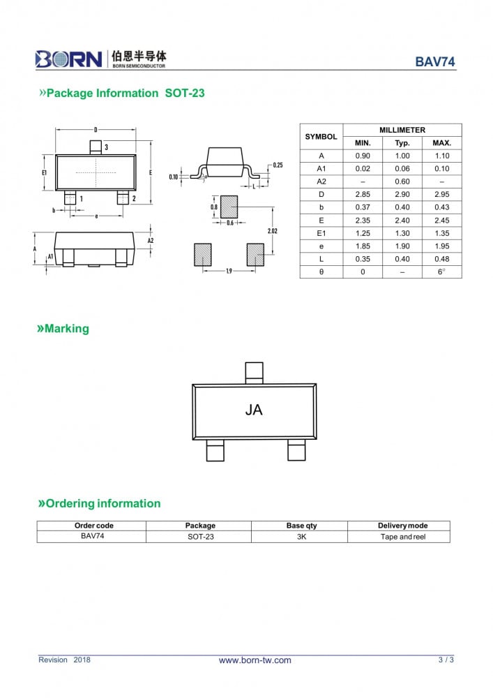BAW56 datasheet page 3