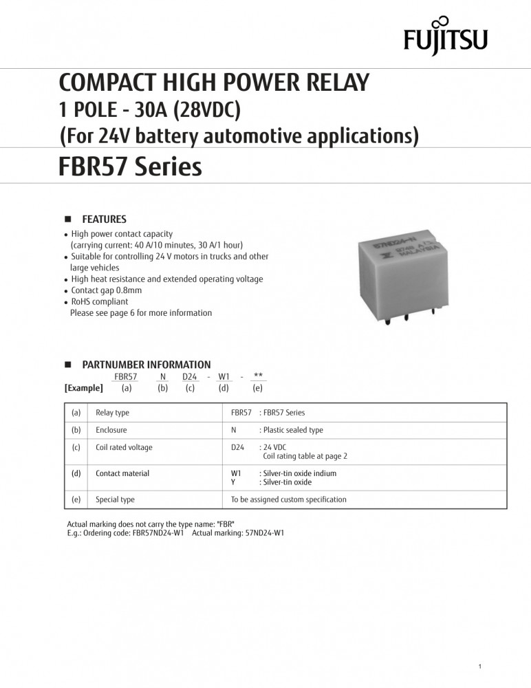 FBR57 datasheet page 1
