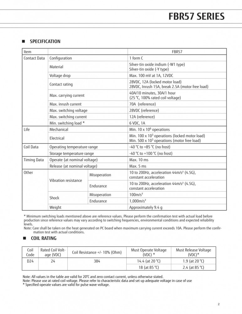 FBR57 datasheet page 2