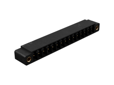 3.50mm Pitch Eurostyle Right-Angle PCB Header, with Threaded Retention Inserts, Gold (Au) Plated, Black, 15 Circuits for sale