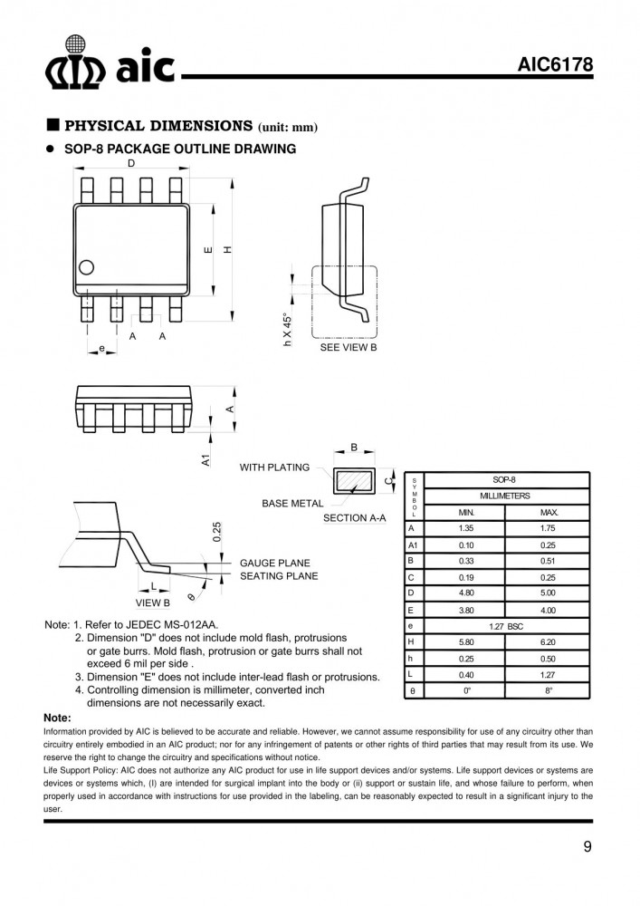 AIC6178D-1GS8TB datasheet page 9