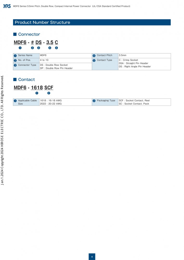 HRS MDF6 datasheet page 4