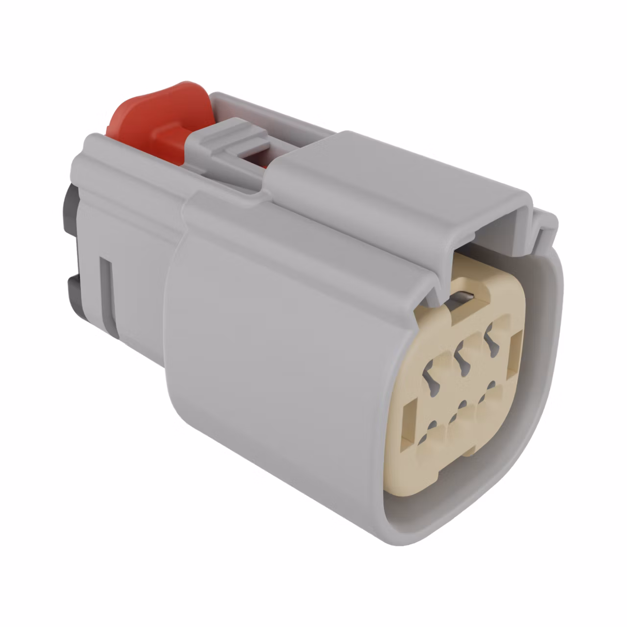 MX150 Mat-Sealed Female Connector Assembly, Dual Row, 6 Circuits, Keying Option D, with Connector Position Assurance, Stone Gray for sale